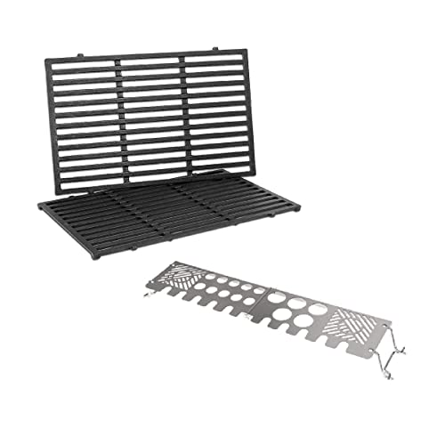 Uniflasy 17.5 Inch 7638 Cooking Grates and 7641 Multifunctional Warming Rack for Weber Spirit and Spirit II 300 Series,Spirit E/S 310 E/S 320, E/S 330 SP-320 Gas Grills,Replacements for Weber 7639