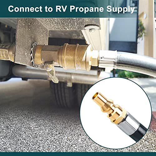 GASPRO 20 Feet Propane Quick Connect Hose, and 1/4 Inch RV Propane Quick Connect Fittings, Connect Propane Grill to Camper, Trailer and RV, Low Pressure