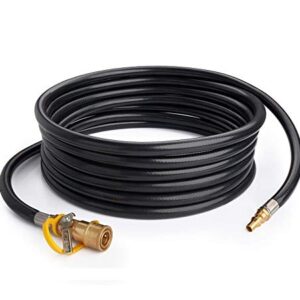 GASPRO 20 Feet Propane Quick Connect Hose, and 1/4 Inch RV Propane Quick Connect Fittings, Connect Propane Grill to Camper, Trailer and RV, Low Pressure