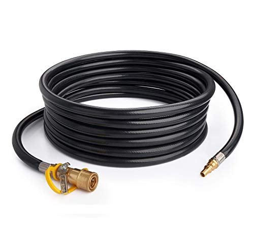 GASPRO 20 Feet Propane Quick Connect Hose, and 1/4 Inch RV Propane Quick Connect Fittings, Connect Propane Grill to Camper, Trailer and RV, Low Pressure