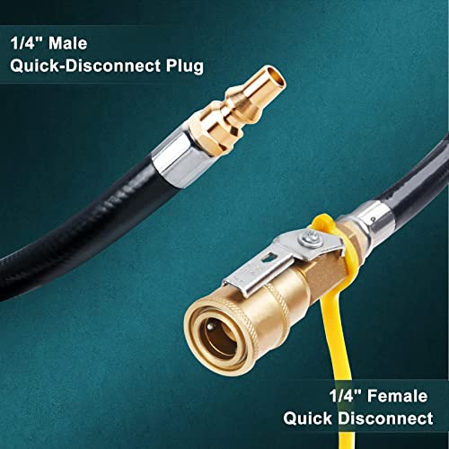 GASPRO 20 Feet Propane Quick Connect Hose, and 1/4 Inch RV Propane Quick Connect Fittings, Connect Propane Grill to Camper, Trailer and RV, Low Pressure