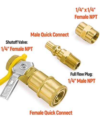 GASPRO 20 Feet Propane Quick Connect Hose, and 1/4 Inch RV Propane Quick Connect Fittings, Connect Propane Grill to Camper, Trailer and RV, Low Pressure