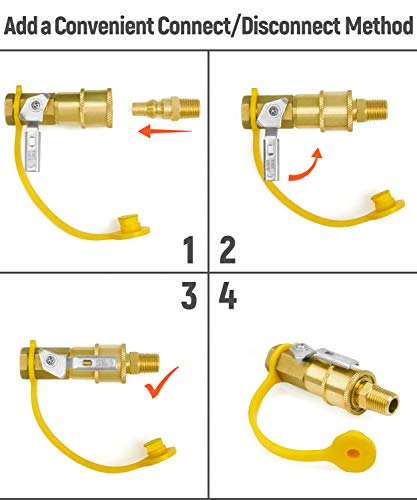 GASPRO 20 Feet Propane Quick Connect Hose, and 1/4 Inch RV Propane Quick Connect Fittings, Connect Propane Grill to Camper, Trailer and RV, Low Pressure