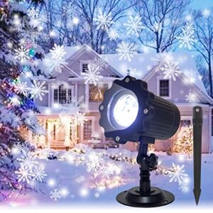 christmas projector lights outdoor, indoor christmas decorations snowfall led light projectors with waterproof white snowflake for xmas，holiday, home，party，garden and patio decoration