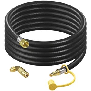 generep 12ft rv quick connect propane hose with elbow adapter convertion fitting, for blackstone 17″ & 22″ griddle1/4 quick plug