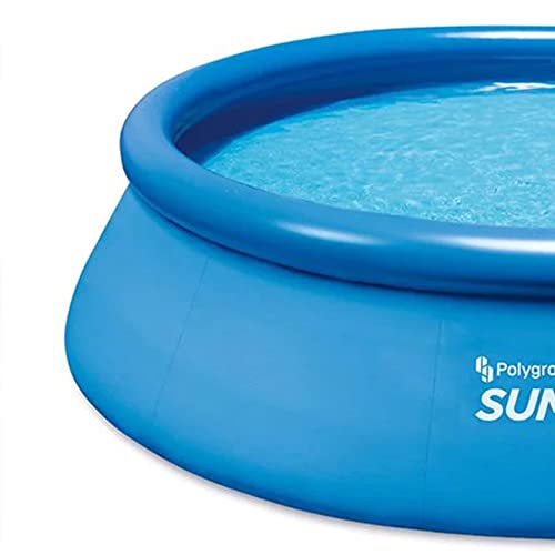 Summer Waves P1001236A Quick Set 12ft x 3ft Outdoor Inflatable Ring Above Ground Outdoor Swimming Pool with GFCI RX300 Filter Pump System, Blue