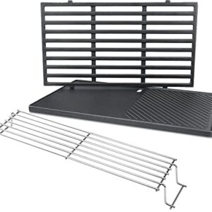 Hisencn 69866 Grill Warming Rack, 7637 Grill Cooking Grate Griddle Replacement Part Weber Spirit I & II 200 Series, Spirit E210, Spirit S210, Spirit E220, Spirit S220 with Front Control