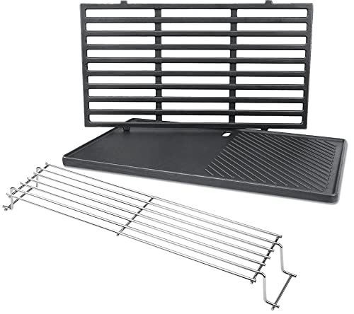 Hisencn 69866 Grill Warming Rack, 7637 Grill Cooking Grate Griddle Replacement Part Weber Spirit I & II 200 Series, Spirit E210, Spirit S210, Spirit E220, Spirit S220 with Front Control