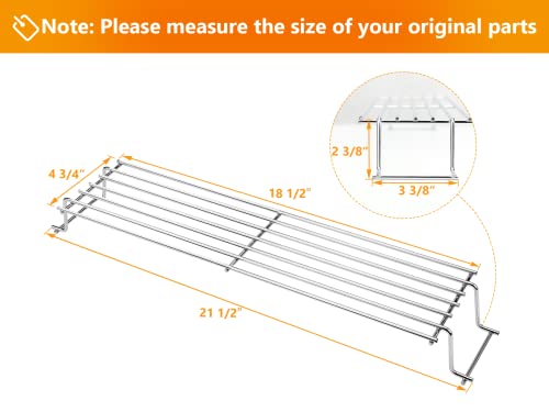 Hisencn 69866 Grill Warming Rack, 7637 Grill Cooking Grate Griddle Replacement Part Weber Spirit I & II 200 Series, Spirit E210, Spirit S210, Spirit E220, Spirit S220 with Front Control