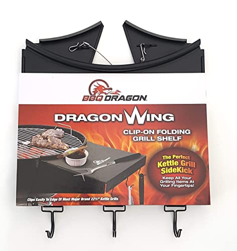 BBQ Dragon Grill Table - Fits 22" Weber Charcoal Grills, Weber Grill Accessories - Strong & Sturdy BBQ Table Shelf, Kettle Table - Weber Kettle Grill Accessories Folds to Store Inside Barbecue Grill