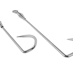 AJinTeby Food Flipper Hooks, Stainless Steel BBQ Turner Hooks Flips Meat Steak or Fish - 18-inch and 14-inch Meat Hooks Flipper