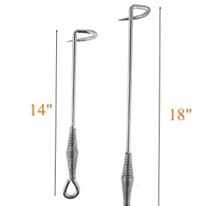 AJinTeby Food Flipper Hooks, Stainless Steel BBQ Turner Hooks Flips Meat Steak or Fish - 18-inch and 14-inch Meat Hooks Flipper