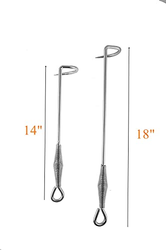 AJinTeby Food Flipper Hooks, Stainless Steel BBQ Turner Hooks Flips Meat Steak or Fish - 18-inch and 14-inch Meat Hooks Flipper