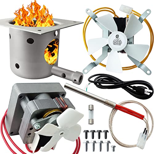 dibay Auger Motor, Induction Fan Kit, Fire Burn Pot and Hot Rod Ignitor for Traeger and Pit Boss Wood Pellet Grill Parts Replacement