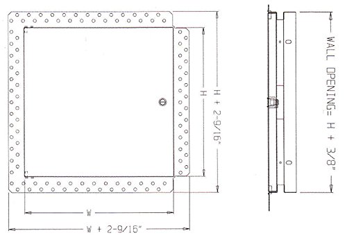 Acudor DW-5040 Access Panel 24x24 Flush Door with Drywall Bead Flange