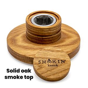 Cocktail Smoker with Solid Oak Smoke Top & 4 Wood Chip Flavors (cherry, pecan, apple, & oak wood chips) Gifts for Smokers | Whiskey Smoker Kit | Old Fashioned Cocktail Kit | Bourbon Smoker Kit