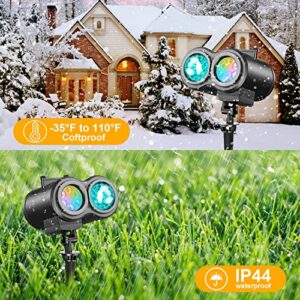 Holiday Projector Lights Outdoor, Holiday Lights with Remote, 30 HD Slideshows (3D Ocean Wave & Patterns) for Valentines Christmas Holiday Birthday Party Landscape Decorations