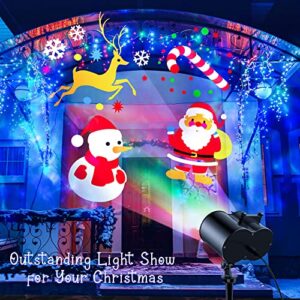 Holiday Projector Lights Outdoor, Holiday Lights with Remote, 30 HD Slideshows (3D Ocean Wave & Patterns) for Valentines Christmas Holiday Birthday Party Landscape Decorations