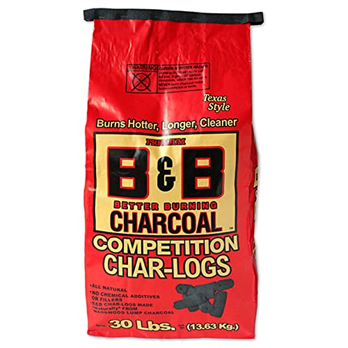 B & B Charcoal 00106 Competition Char-logs Charcoal Briquettes, 30 Lbs