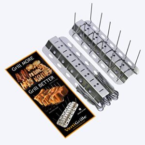 vertigrille vertical skewer rack – 2 pack (24 skewers) – air fryer rack – smoker rack – grill and oven chicken wing rack and much more