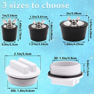 Aienxn 3 Sizes (1 inch, 1.5 inch, 2 inch) Rubber Skimmer Plugs Pool Return Plugs and 1PCS 1.5" Threaded Pool Return Pool Plug for Inground Pool Above Ground Pool Winter Pool Q-K1-041