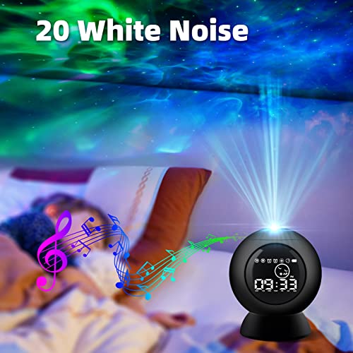 Star Projector Light for Kids Bedroom,Rechargeable Galaxy Projection Lamp with Timer Alarm Clock and White Noise for Nebula Projector Lamp,Home Decoration,Game Room