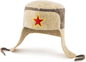 shsh trade group ukrainian wool sauna hat embroidered ushanka with star – sauna hat finnish – ukraine sauna hat wool – russian banya hat for men – sauna hat for men – sauna hats russian beige