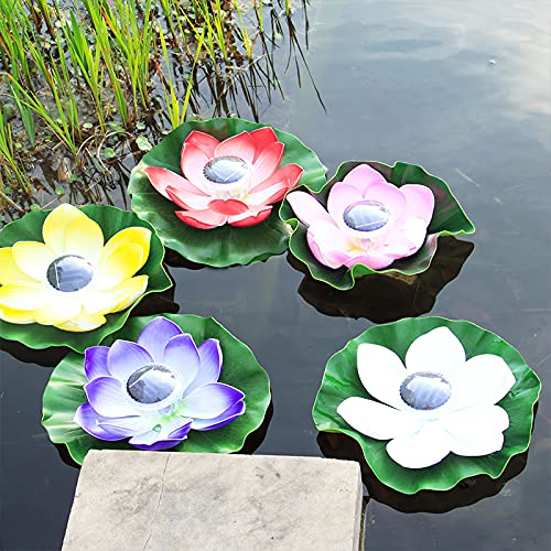 jindaaudio Solar Pool Lights, 4 Pack Floating Lotus Flower for Pool, Solar Floating Pool Lights, Waterproof LED Floating Solar Pond Light.(Colorful)