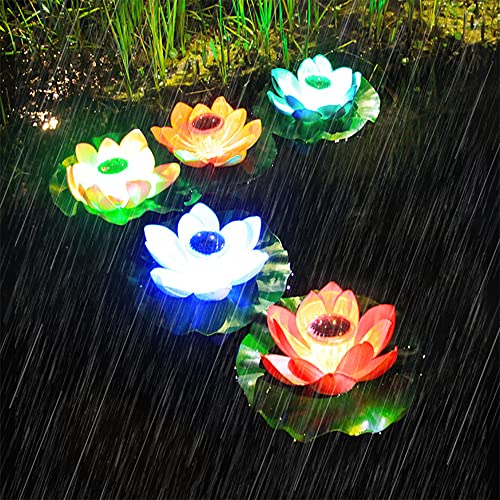 jindaaudio Solar Pool Lights, 4 Pack Floating Lotus Flower for Pool, Solar Floating Pool Lights, Waterproof LED Floating Solar Pond Light.(Colorful)