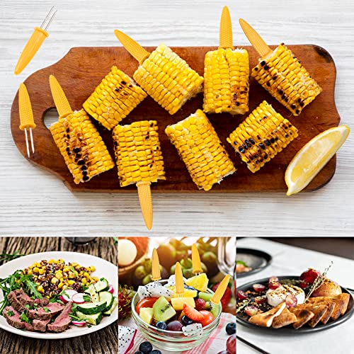 Senzeal 30Pcs Corn Holders Stainless Steel Corn on The Cob Skewers Non Slip Corn on The Cob Holders Skewers Heat Resistant Sweetcorn Holder Fork for Home Cooking Birthday Party BBQ