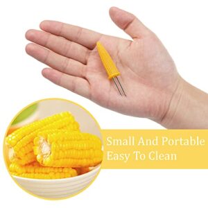 Senzeal 30Pcs Corn Holders Stainless Steel Corn on The Cob Skewers Non Slip Corn on The Cob Holders Skewers Heat Resistant Sweetcorn Holder Fork for Home Cooking Birthday Party BBQ