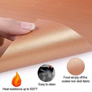 Grill and Baking Mat Set of 10, Copper Colored, 100% Non Stick, Easy Cleanup, 13 in x 15.75 in