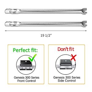 GRISUN 7628 Igniter Kit for Genesis 310 and 320 Gas Grills, 19.5 Inch 62752 Burner Tube Kit Replacement for Weber Genesis 300 Pronpane (LP) with Front Control Knob, 304 Stainless Steel Burner