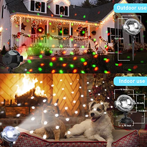 EAMBRITE Multi Activated Party Lights with Remote and Base for Show Club Pub Disco Multi Function Rotating Falling Snow Projector for Xmas Moving Points Landscape Lights for Home Yard Garden