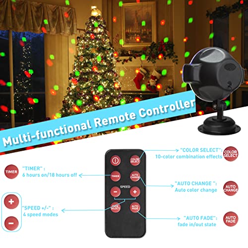 EAMBRITE Multi Activated Party Lights with Remote and Base for Show Club Pub Disco Multi Function Rotating Falling Snow Projector for Xmas Moving Points Landscape Lights for Home Yard Garden