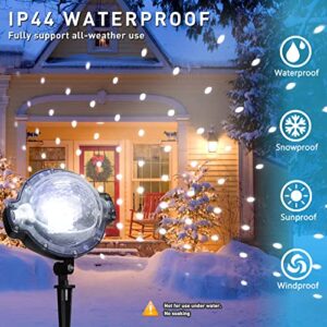 EAMBRITE Multi Activated Party Lights with Remote and Base for Show Club Pub Disco Multi Function Rotating Falling Snow Projector for Xmas Moving Points Landscape Lights for Home Yard Garden