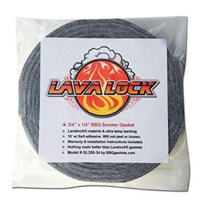 grey lavalock gasket high temp bbq smoker grill self stick 3/4″ x 1/4″ x 15′