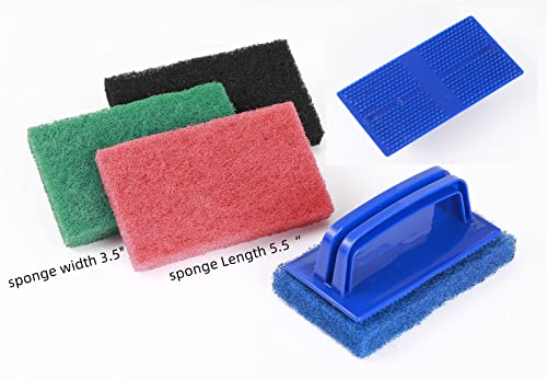 Grill Scrubber Pad,Griddle Cleaning Kit, Blackstone Griddle Seasoning,Grill Brush 5 Piece and 1 Grill Pad Holder, Cleaning Brush for Charcoal, Cast Iron Cookware, Oven,Gas Grills,Stovetop,Grate