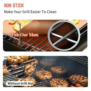 ZCMIAO BBQ Grill Mat, Thickness 0.25mm Non Stick BBQ Mat with Holes Heavy Duty 500 ℉ Grill & Baking Mats (Set of 6), Easy Clean & Use BBQ Accessories, Reusable on Gas Charcoal Electric Grills Black