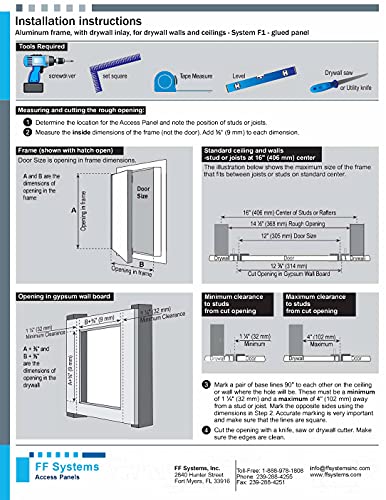 24"X 36" Access Panel with 1/2" Drywall Inlay - F1