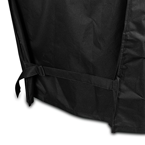 Felicite Home Up to 58" Wide, Water Resistant, Air Vents, Padded Handles, Elastic Hem Cord - Heavy Duty Burner Gas BBQ Grill Cover, Black