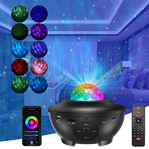 Galaxy Projector Star Projector with Remote/Smart APP Control&Voice Control&Music Speaker&Timer,Starry Sky Night Light Projector for Kids Adults Bedroom/Party/Valentine's Day/Holiday Decoration