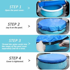 DECOHS 15ft Dust Pool Cover Protector-Solar Cover for Round Frame Pools-Pool Cover for Round Inflatable-Pool Cover Protector Heat Retaining Blanket (15FT)