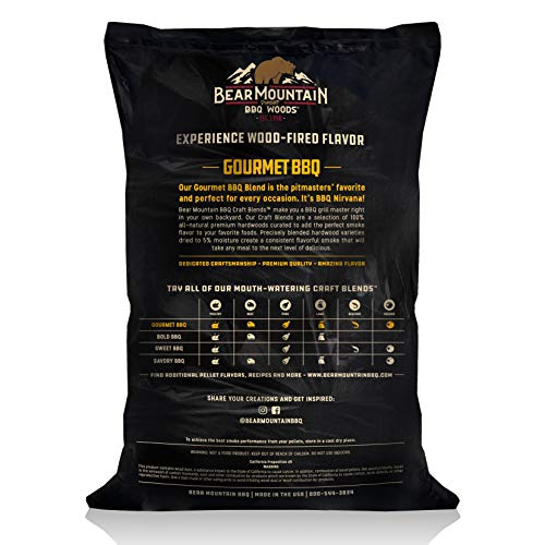 BEAR MOUNTAIN Premium BBQ WOODS FK90 Craft Blends All Natural Smoky Hardwood Gourmet Blend Smoker Pellets, 20 Pound Bag