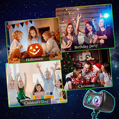 Christmas Halloween Projector Lights Outdoor Holiday, 18 HD Effects (3D Ocean Wave & Patterns) Waterproof with RF Remote Control Timer for Indoor Holiday Party Home Garden Decorations