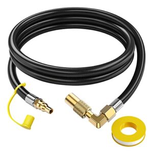 patiogem improved propane quick connect hose, 7ft rv propane hose with blackstone propane adapter, quick connect propane hose for rv to grill, fit for blackstone 22 inch griddle & 17” blackstone grill