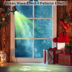 Elec3 Ocean Wave Christmas Projector Lights,16 Slides 2 in 1 Moving Pattern Projection Lights Landscape Lights Waterproof Outdoor Indoor for Holidays Halloween Parties Decoration