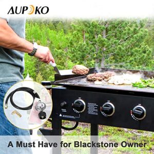 5 Feet Low Pressure Propane Regulator and Hose，Qcc1 Universal Grill Regulator Replacement Part with 90 Degree Elbow Adapter for Blackstone Griddle 17" and 22" Tabletop Camper Grill