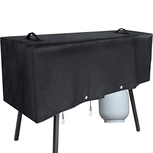 Hisencn Patio Grill Cover for Camp Chef 3 Burner Propane Stove, Heavy-Duty Water Proof Grill Cover Fits Models of PRO90 TB90LW TB90LWG TB90LWG15 DB90D SPG90B, Black