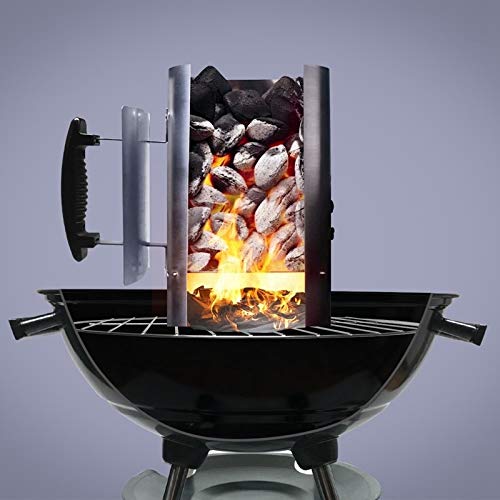 TWDYC Grill Barbecue BBQ Galvanized Steel Chimney Lighter Basket Outdoor Cooking Quick Rapid Fire Briquette Charcoal Starters Can Cani